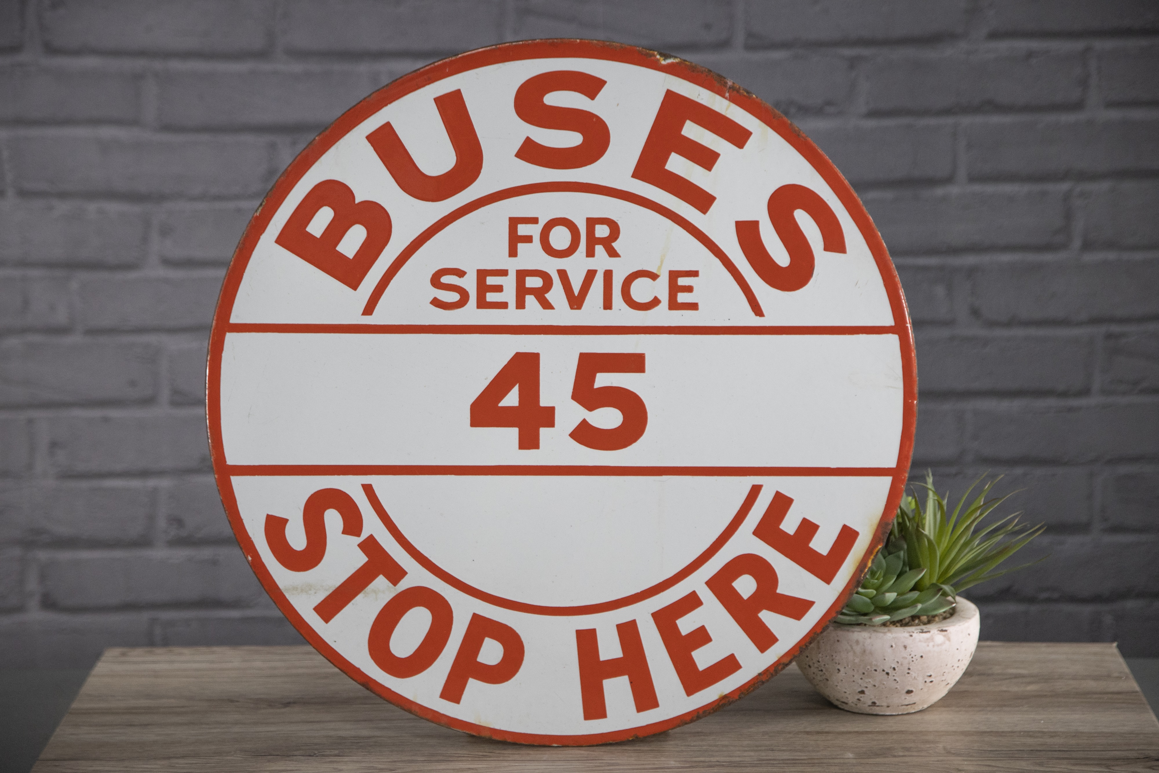 Lot 19 - Double Sided Original Enamel Birmingham Bus