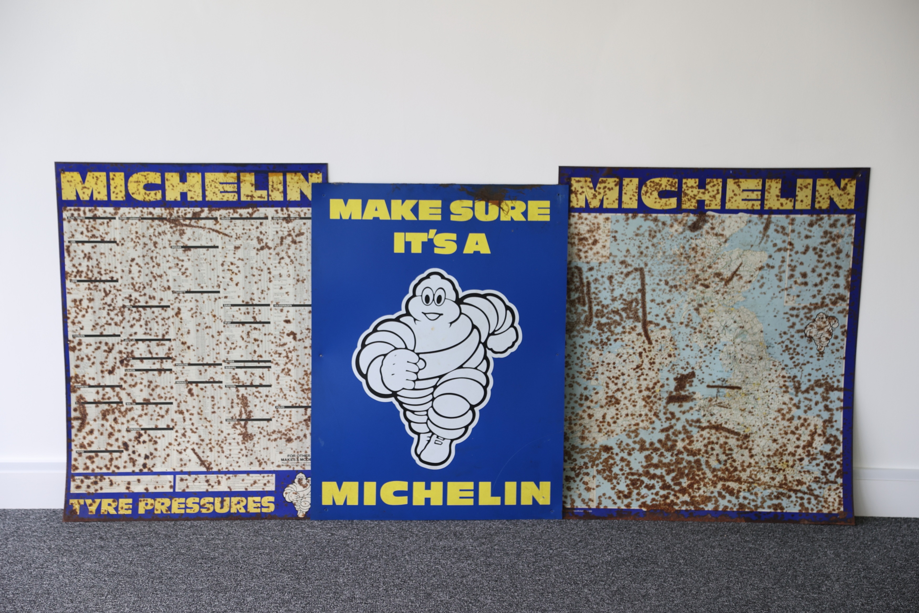 Lot 34 - Three Michelin Wall Chart Signs
